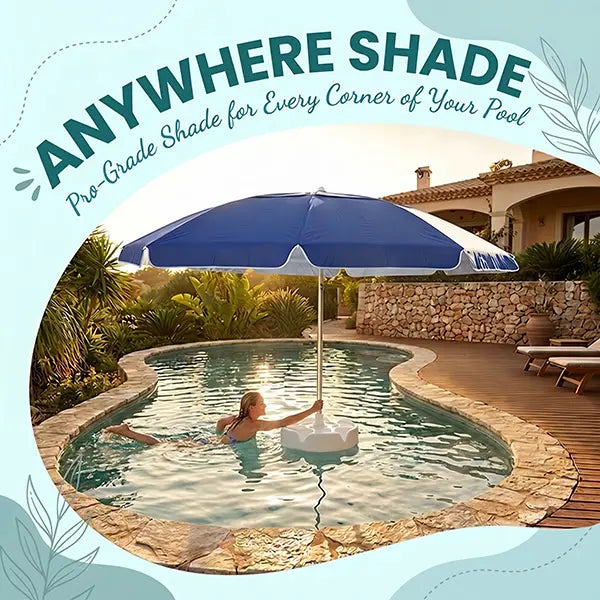 Floating Pool Umbrella with Bar and Base, Portable Pool Bar Table Umbr ...
